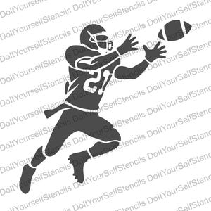 Football Player Stencil, Sports DIY Stencil, American Football Decor ...