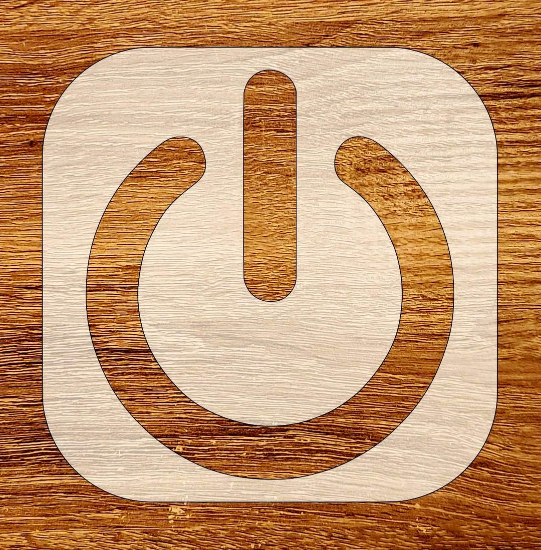Power Button Stencil, Reusable DIY Craft Stencil, Digital Download, SVG ...