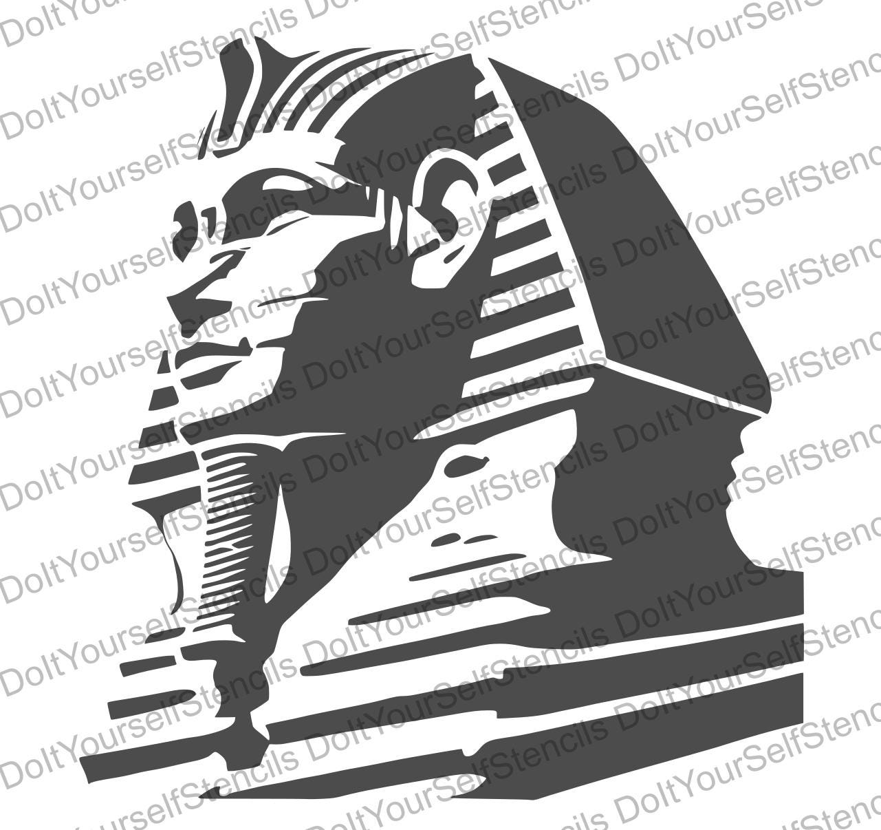 Sphinx Pharaoh Stencil, Reusable DIY Craft Stencil, Digital Download ...