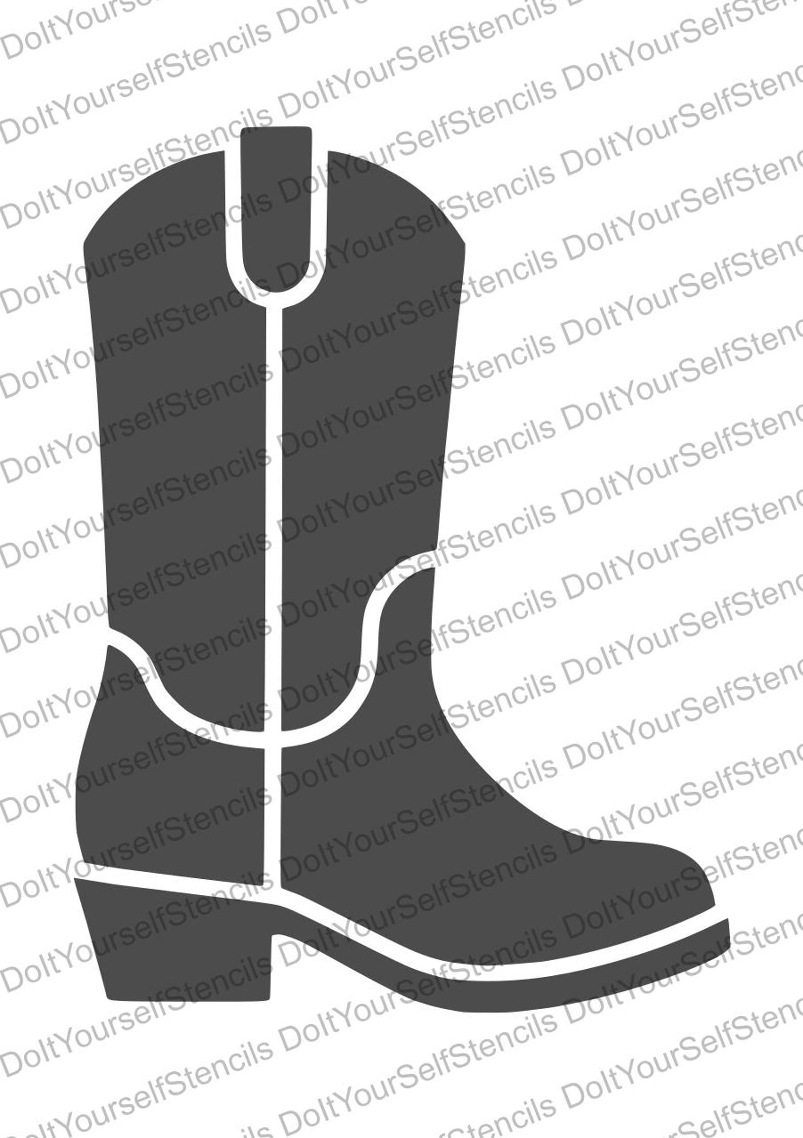Cowboy Boot Silhouette Stencil, Digital Download, SVG, DXF, Stl, Png ...