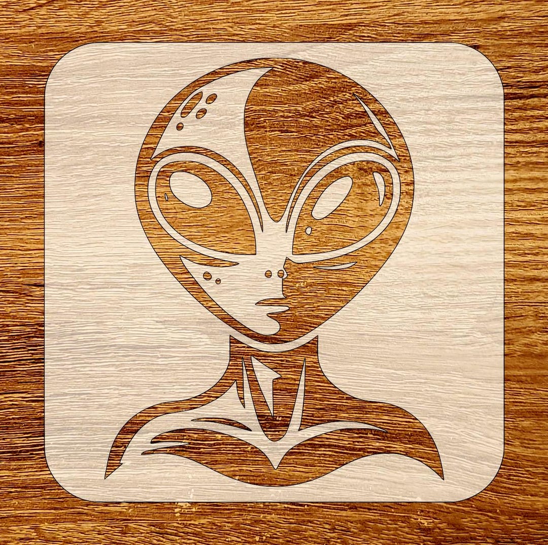 Classic Alien Stencil, Digital Download, SVG, DXF, Stl, Png, Pdf Files ...