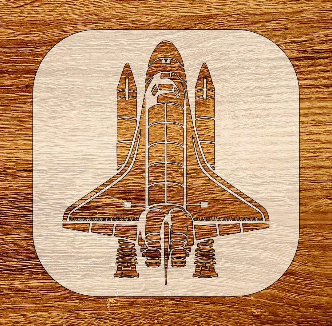 Space Shuttle Silhouette Stencil, Reusable DIY Craft Stencil, Digital ...