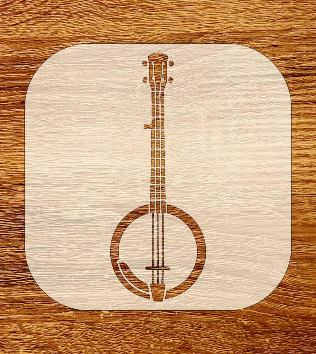 Banjo Stencil, Digital Download, SVG, DXF, Stl, Png, Pdf Files - Etsy