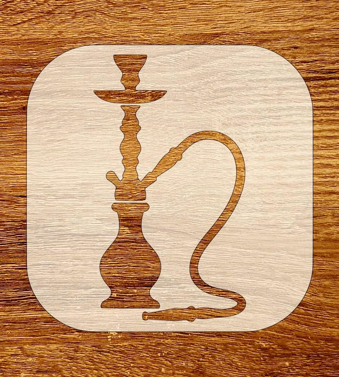 Hookah Silhouette Stencil, Reusable DIY Craft Stencil, Digital Download ...