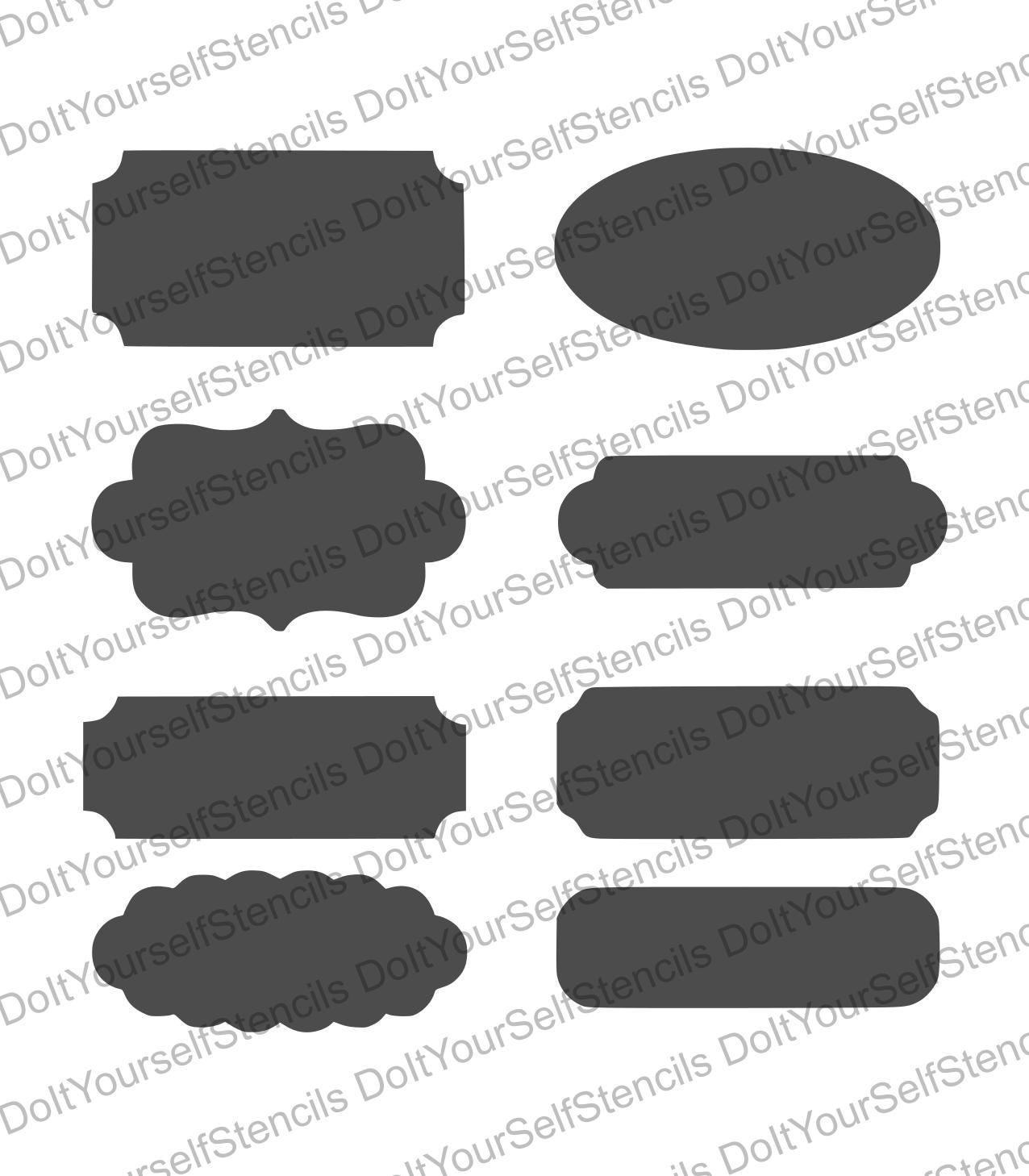 Label Shapes Stencil, Digital Download, SVG, DXF, Stl, Png, Pdf Files ...