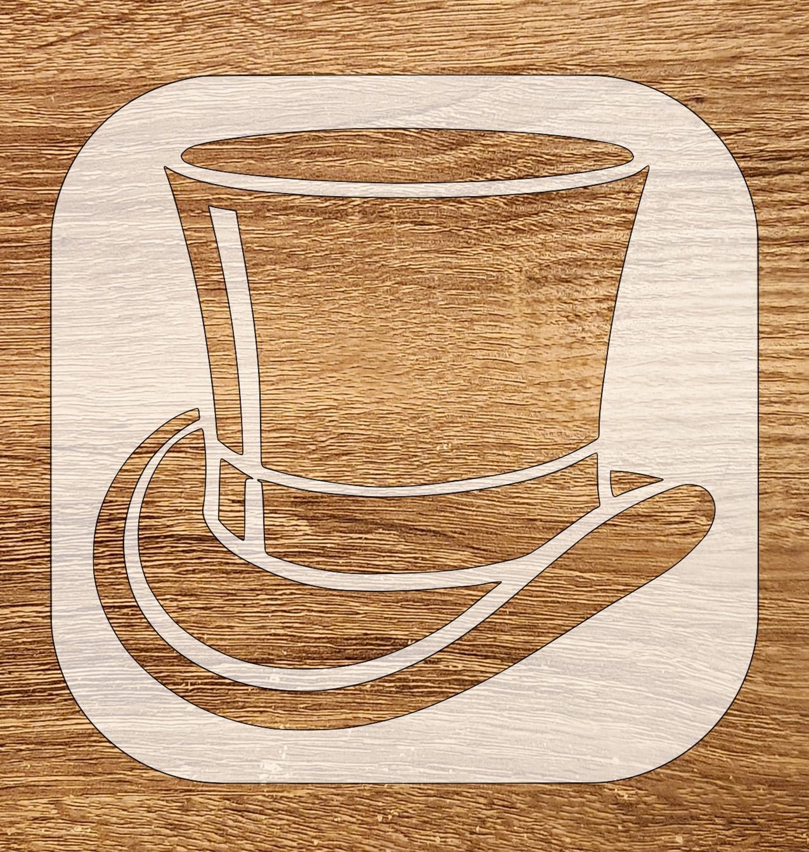 Classic Top Hat Stencil, Reusable DIY Craft Stencil, Digital Download ...