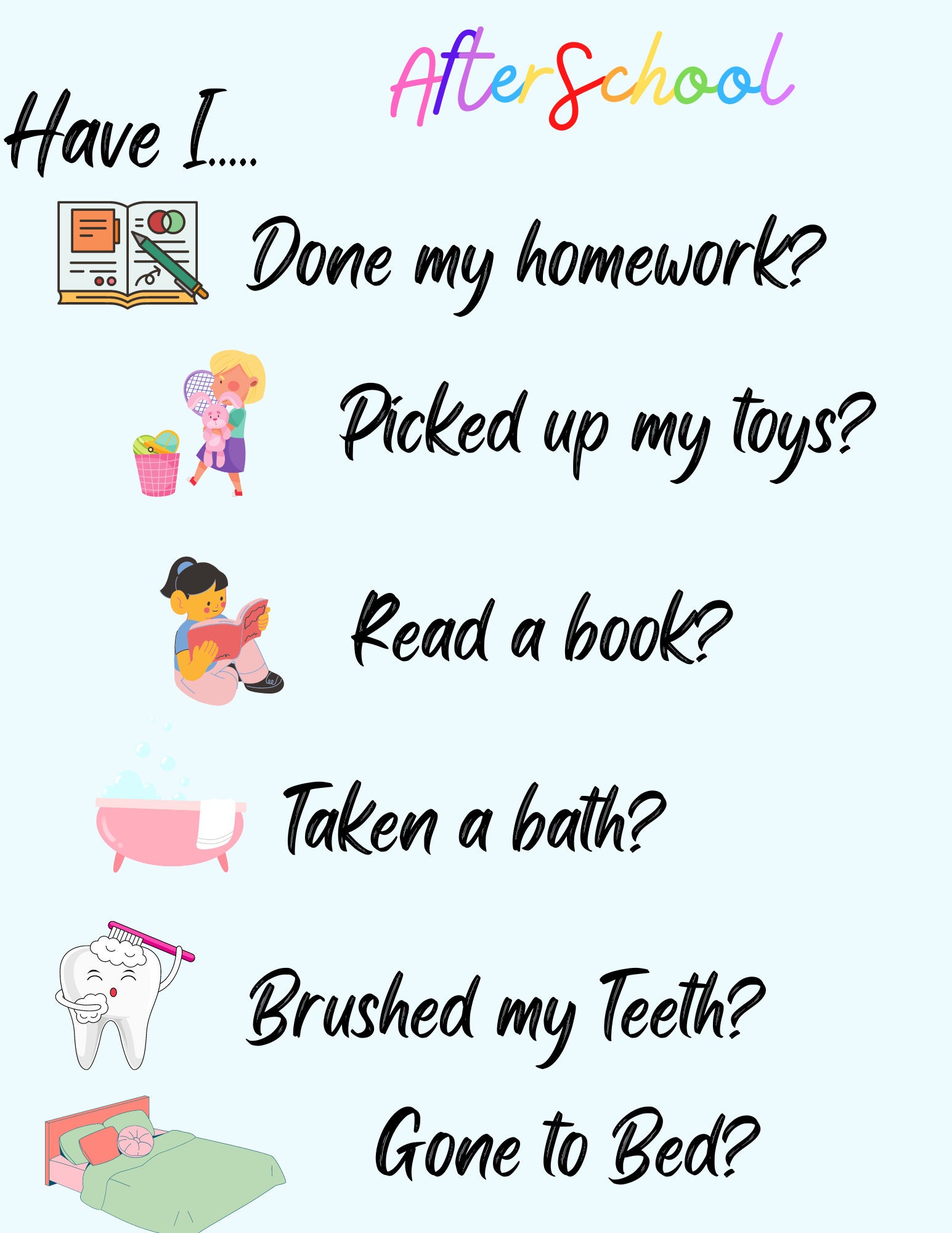 Printable Easy to Read Daily Reminders for Your Little Ones 4 Templates ...