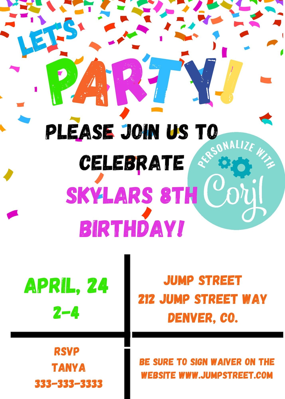 Printable/editable Birthday Party Invitation - Etsy