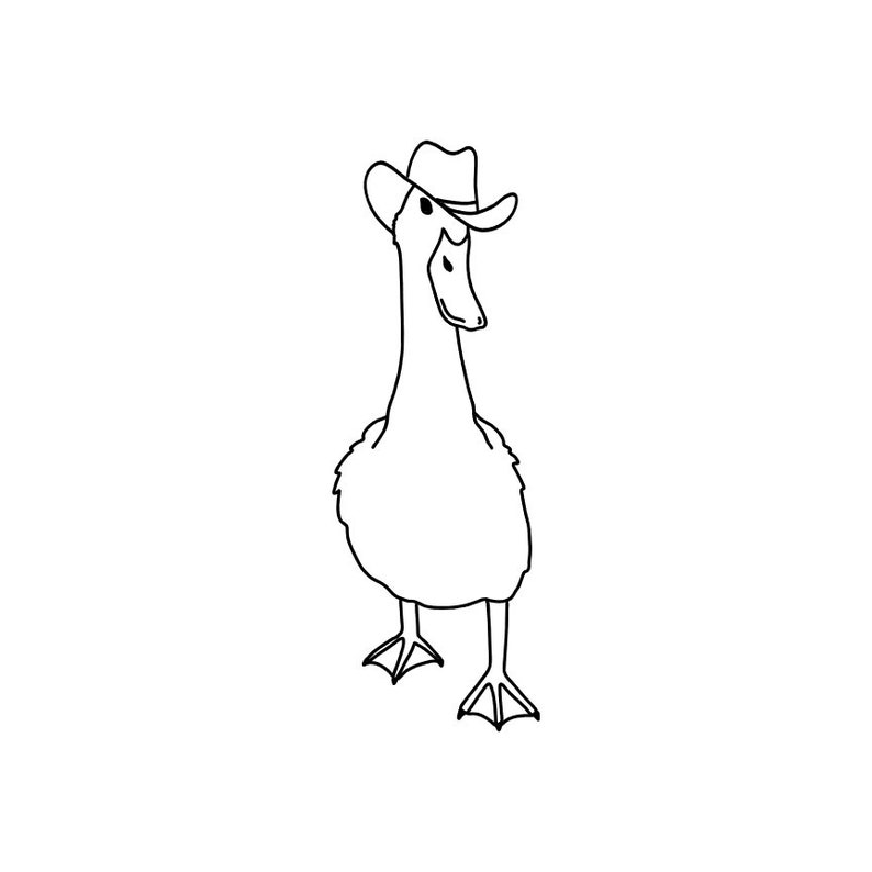 Duck in Cowboy Hat Sticker | Vinyl Sticker Decals | Western Stickers - Etsy