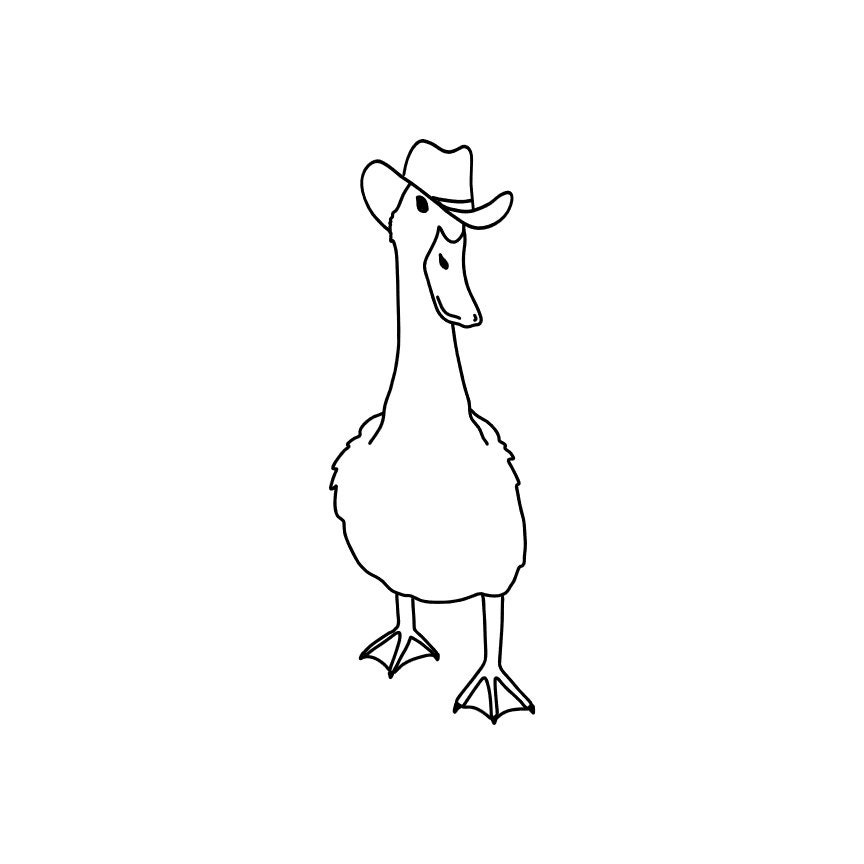Duck in Cowboy Hat Sticker | Vinyl Sticker Decals | Western Stickers - Etsy