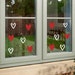 Set of 26 Whimsical Red or White Heart Window Stickers, White Static ...