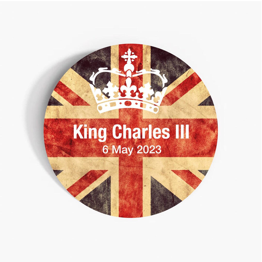 Multipack King Charles III Coronation Paper Labels, 37mm Self-adhesive ...