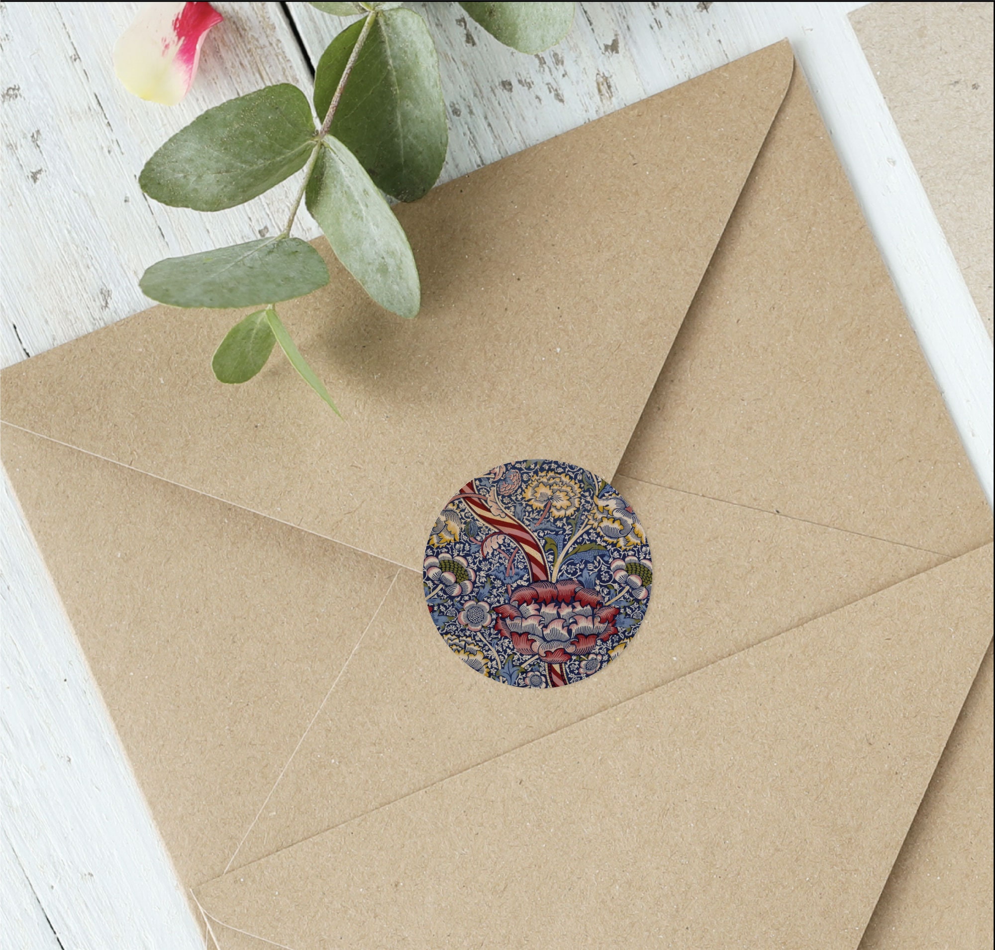 William Morris Blue Madder Paper Labels 37mm Self-adhesive - Etsy