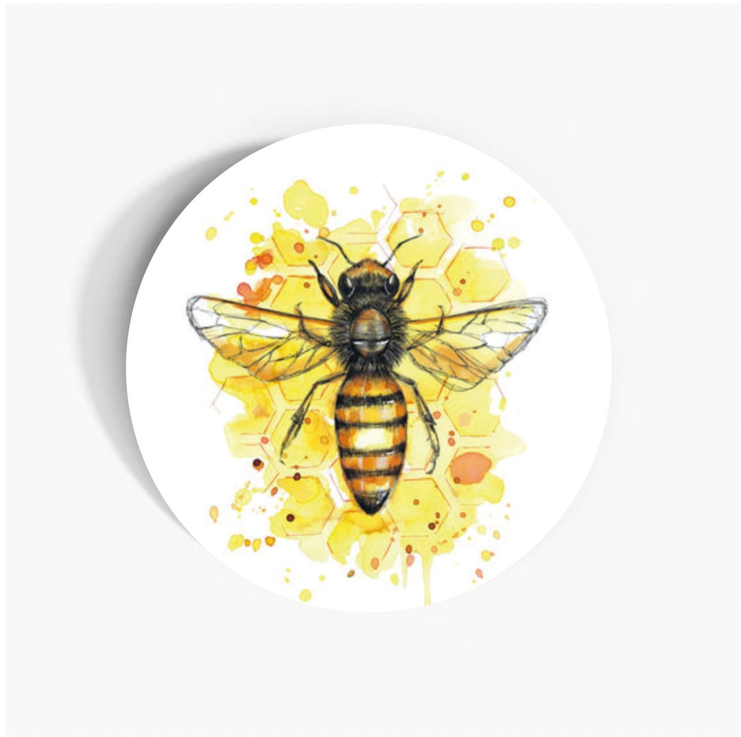 Honeycomb Bee Paper Stickers: Craft Decor Labels (37mm) - Etsy