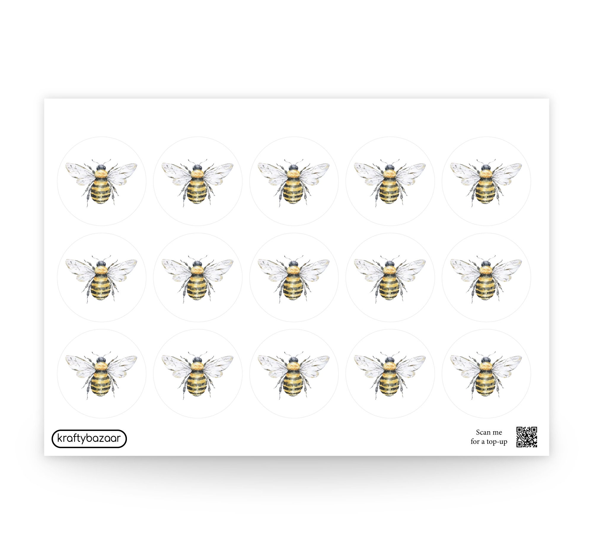 Bumblebee Paper Labels, 37mm Self-adhesive Paper Stickers, Multipack ...
