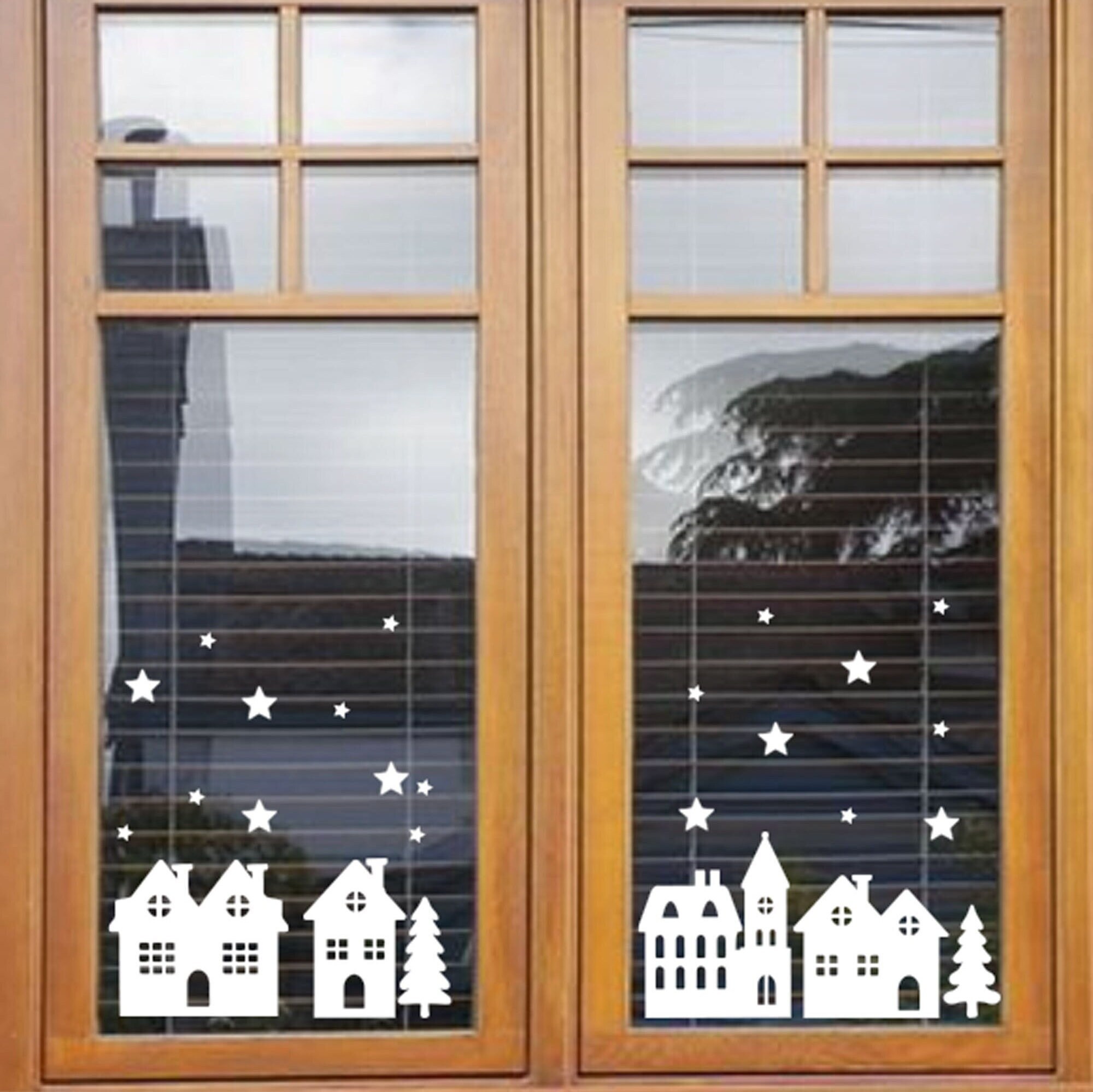 Festive Christmas Window Decorations | Static Cling Vinyl Decals of ...