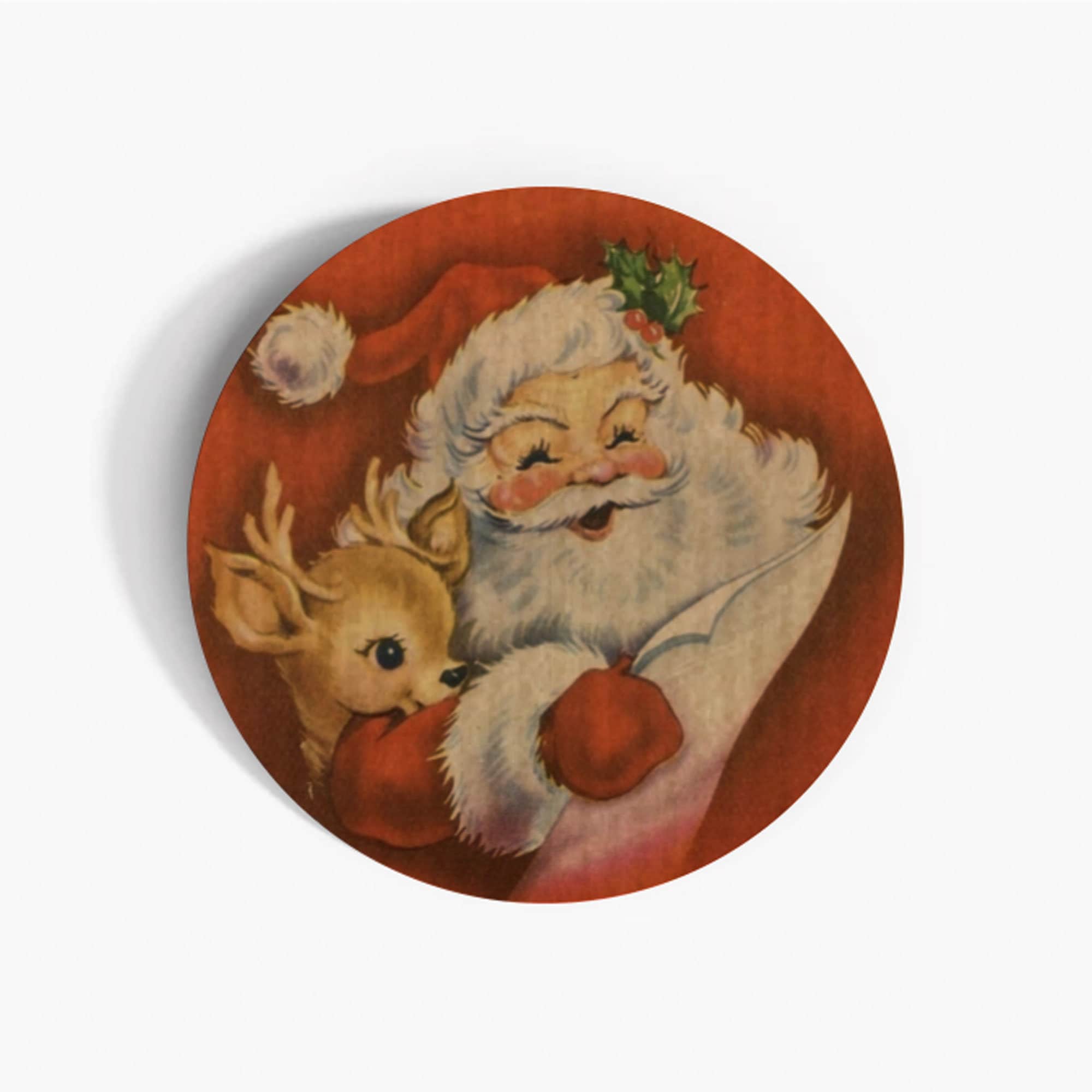 Vintage Father Christmas Paper Labels, 37mm Self-adhesive Christmas ...