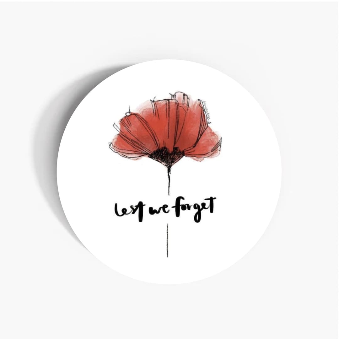 Lest We Forget Red Poppy Remembrance Day Paper Labels 37mm - Etsy