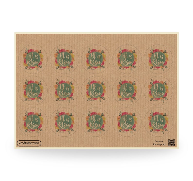 He is Risen, Easter Paper Labels, 37mm Self-adhesive Paper Stickers ...
