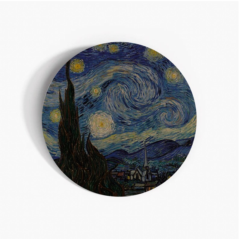 Van Gogh Starry Night Paper Labels, 37mm Self-adhesive Paper Stickers ...