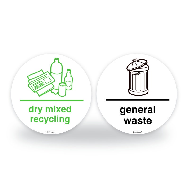 Wheelie Bin Recycle Stickers 95mm Waterproof Stickers - Etsy