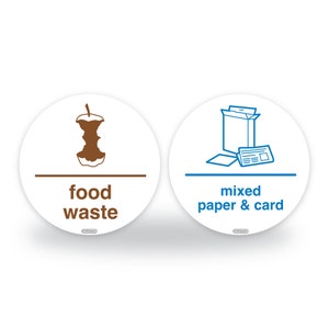 Wheelie Bin Recycle Stickers, 95mm Waterproof Stickers, General Waste ...