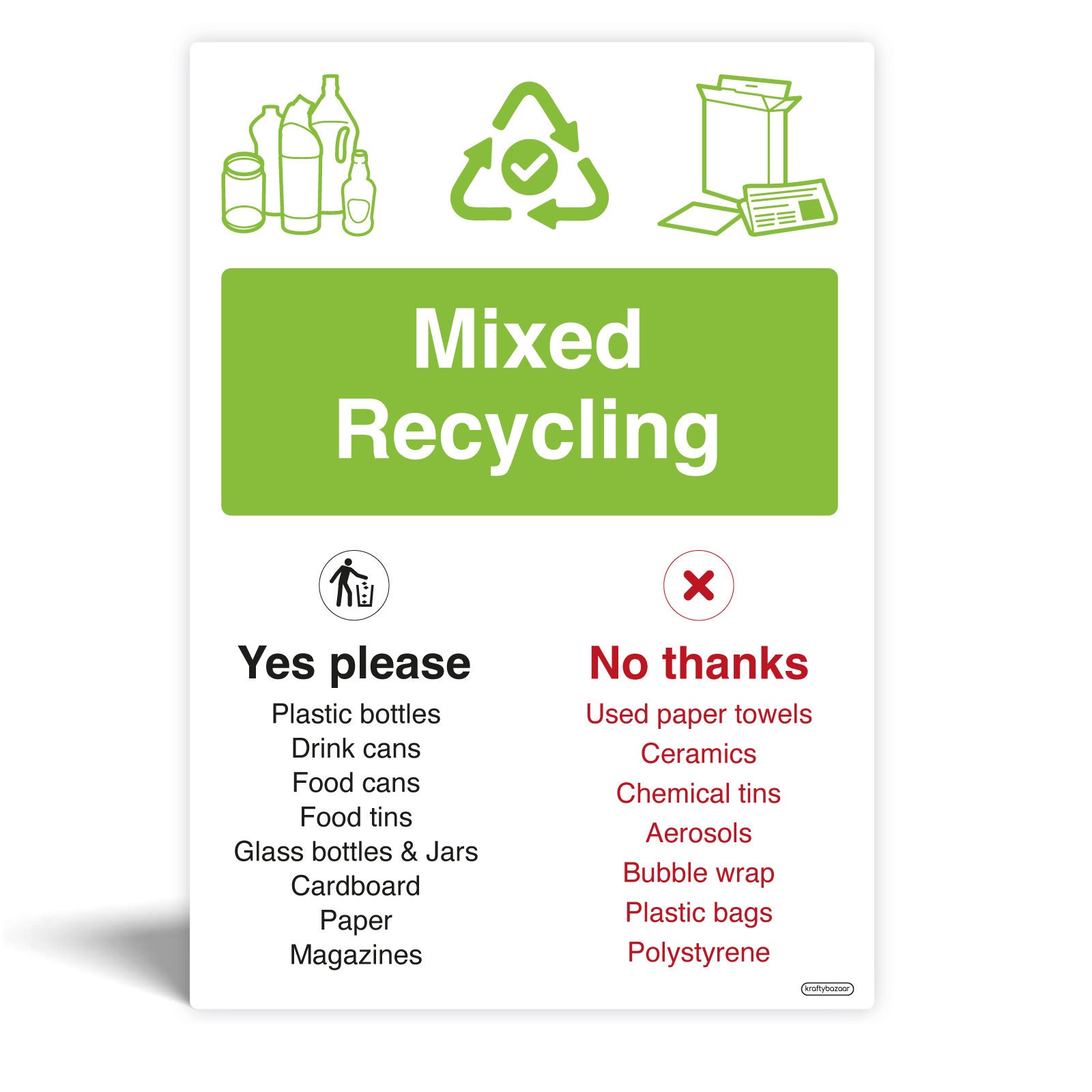 Recycle Stickers: Waste Sorting Signs, Waterproof Vinyl - Etsy