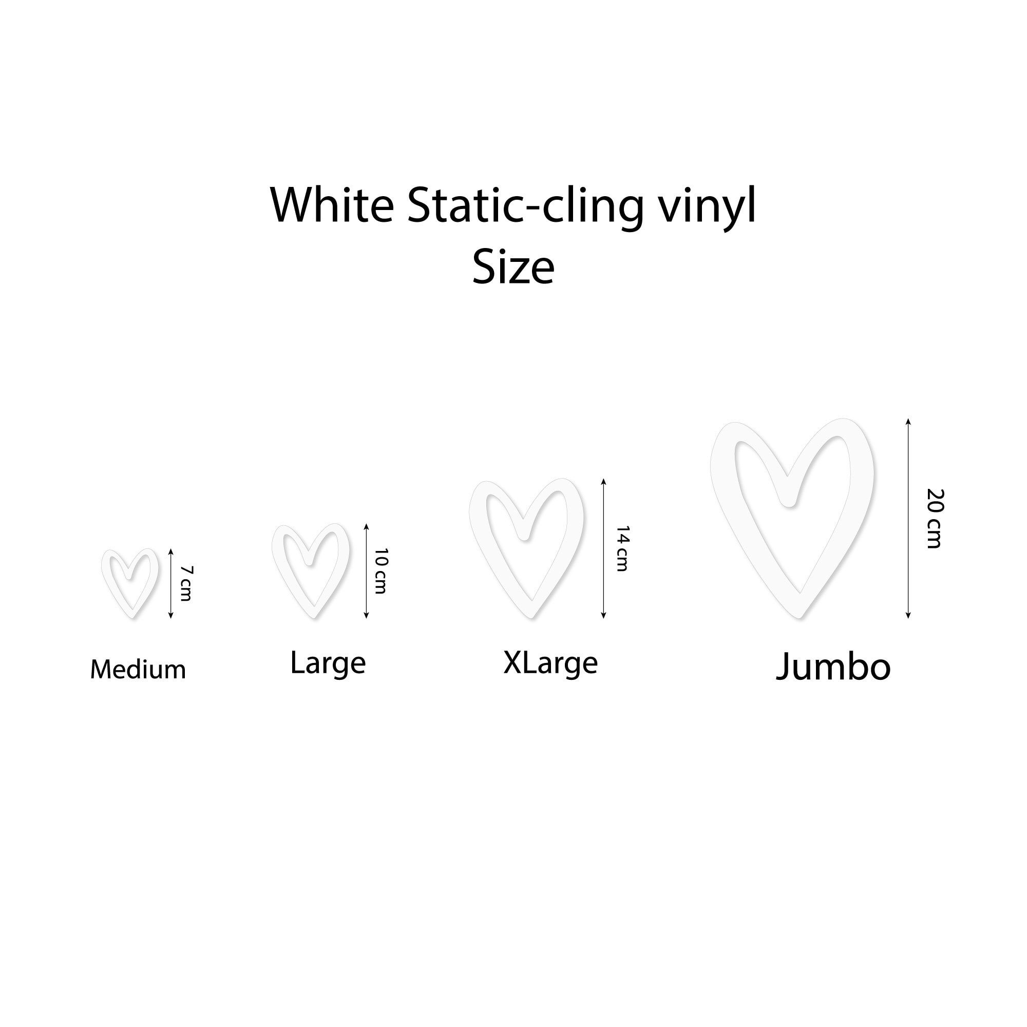 Set of 26 Whimsical Red or White Heart Window Stickers, White Static ...