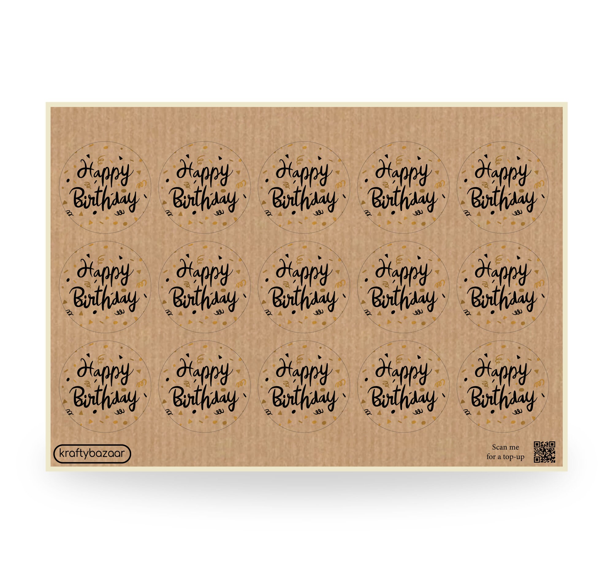 Gold Confetti Happy Birthday Stickers: 37mm Craft Labels - Etsy