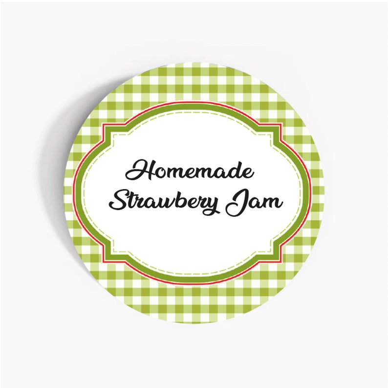 Set of 6, 12 or 24 Custom Printed Purple, Red, Green or Yellow Gingham ...
