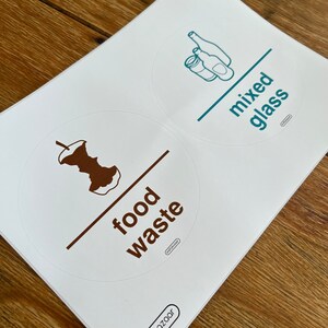 Wheelie Bin Recycle Stickers, 95mm Waterproof Stickers, General Waste ...