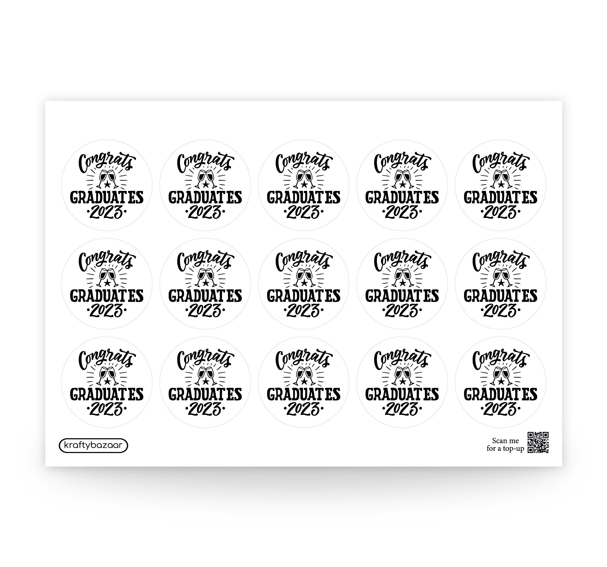 Congrats Graduates 2023 Graduation Labels 37mm Design Kraft - Etsy