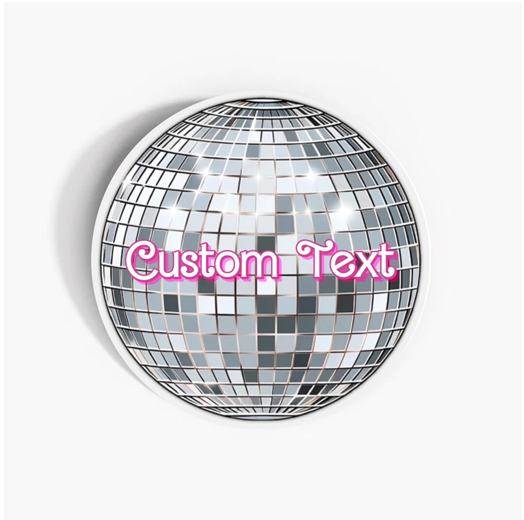 Custom Disco Ball Paper Labels 37mm White Design Stickers for Business ...