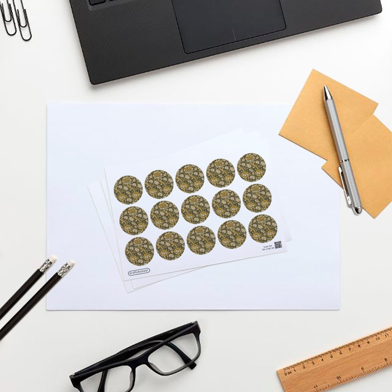 William Morris Gold Madder Paper Labels, 37mm Self-adhesive Wallpaper ...