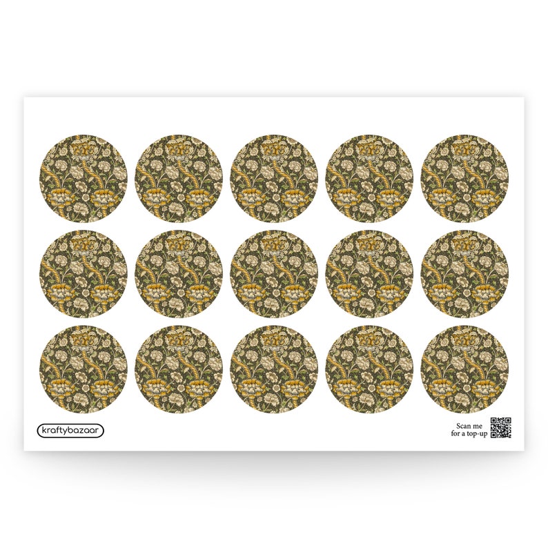 William Morris Gold Madder Paper Labels, 37mm Self-adhesive Wallpaper ...