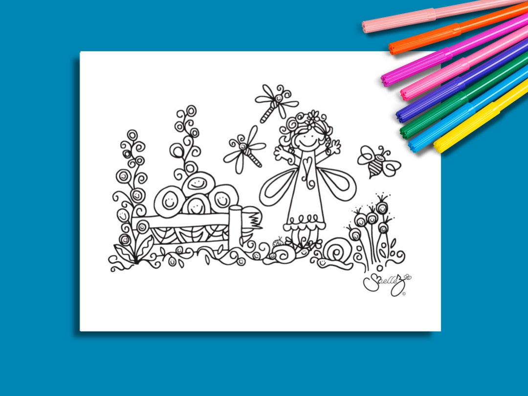 Digital Download Garden Fairy Coloring Page - Etsy