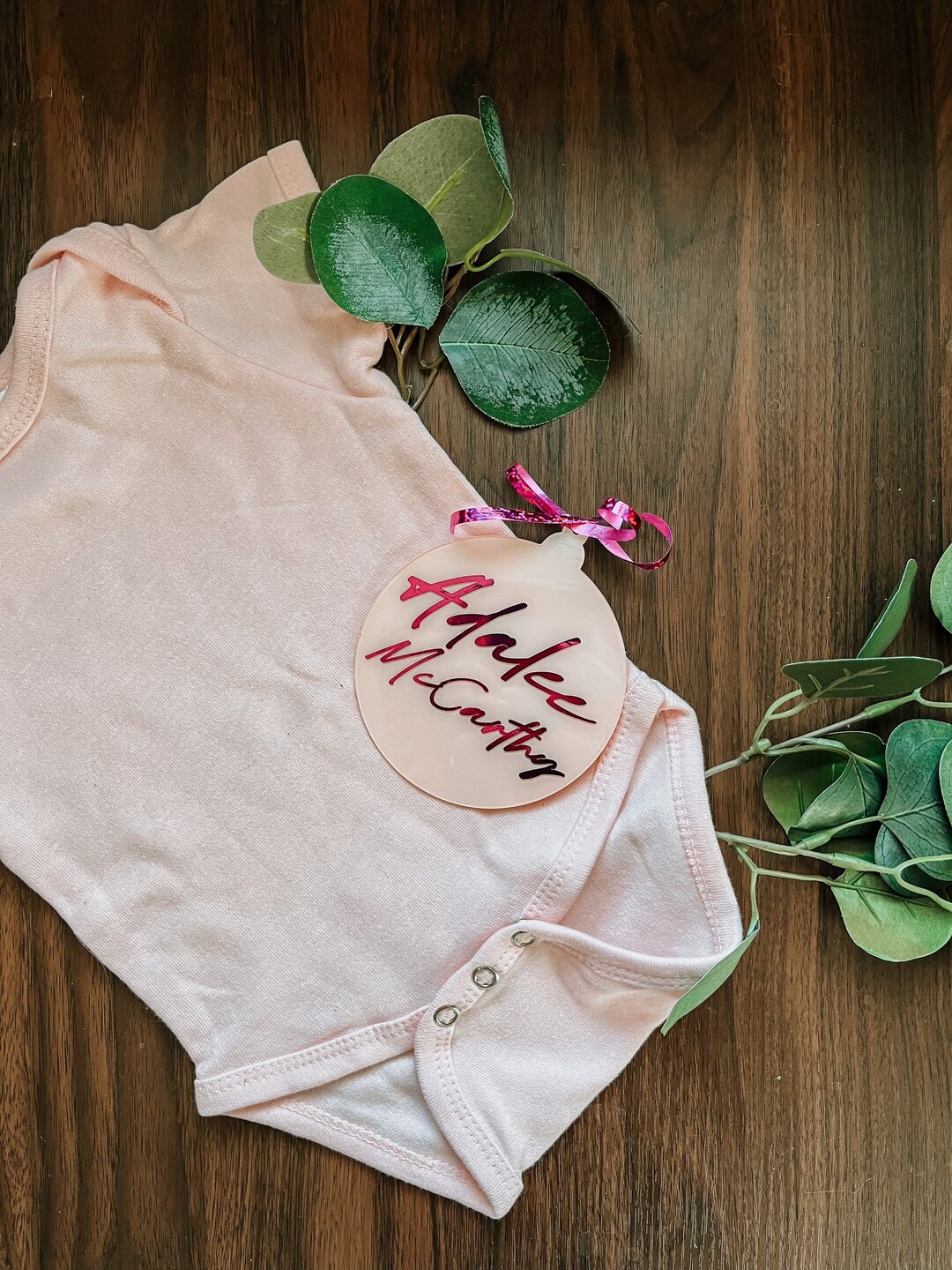 Personalized YOUR LAST NAME Baby Milestones Round Acrylic Baby Disc ...