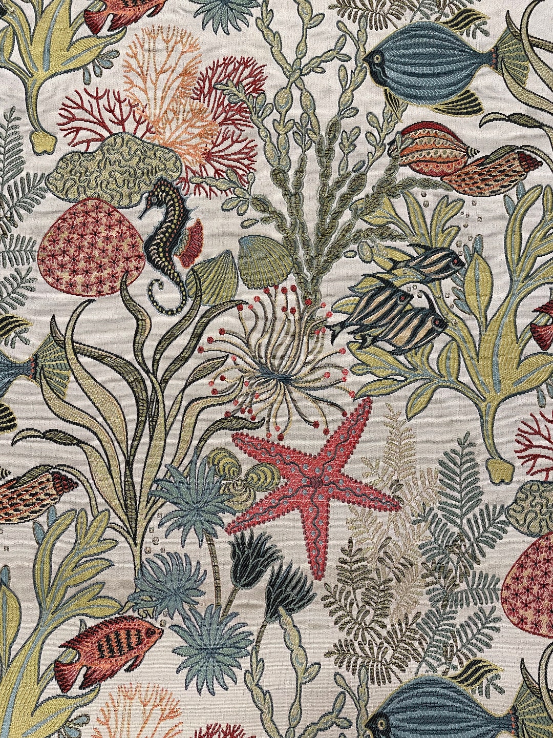 Holy Mackerel Sea Life Aquatic Upholstery Fabric From - Etsy