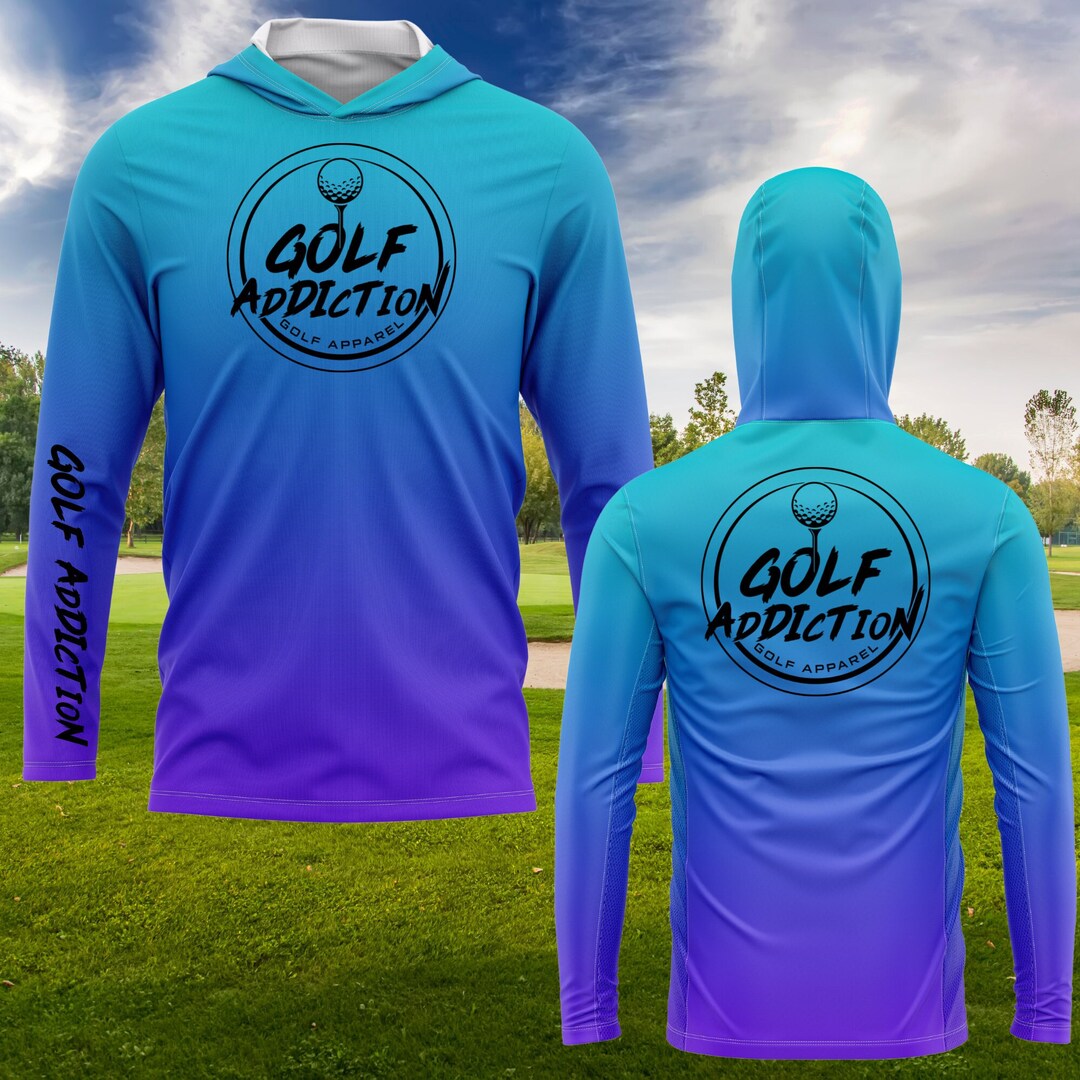 Golf Addiction Performance SPF Hoodie Golf Polo Golfing - Etsy