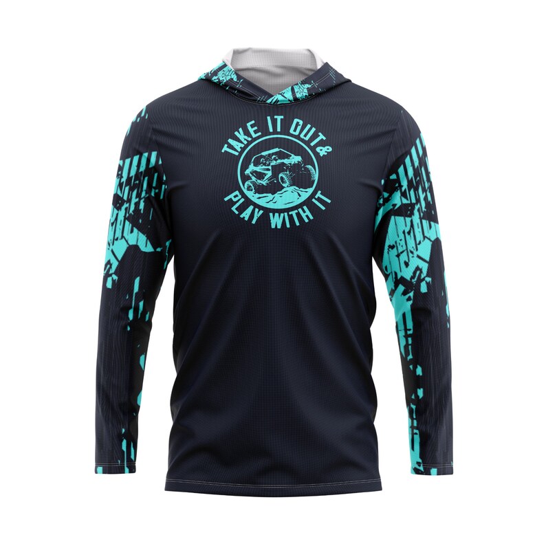 Mens and Women's Atv Sxs Riding Hooded Long Sleeve Sun Shirt, Atv ...