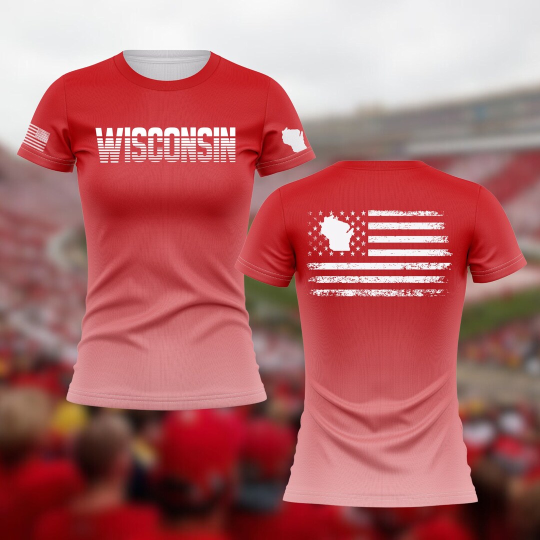 Women's Wisconsin Football Shirt, Badgers Football Shirt, Wisconsin Dry ...