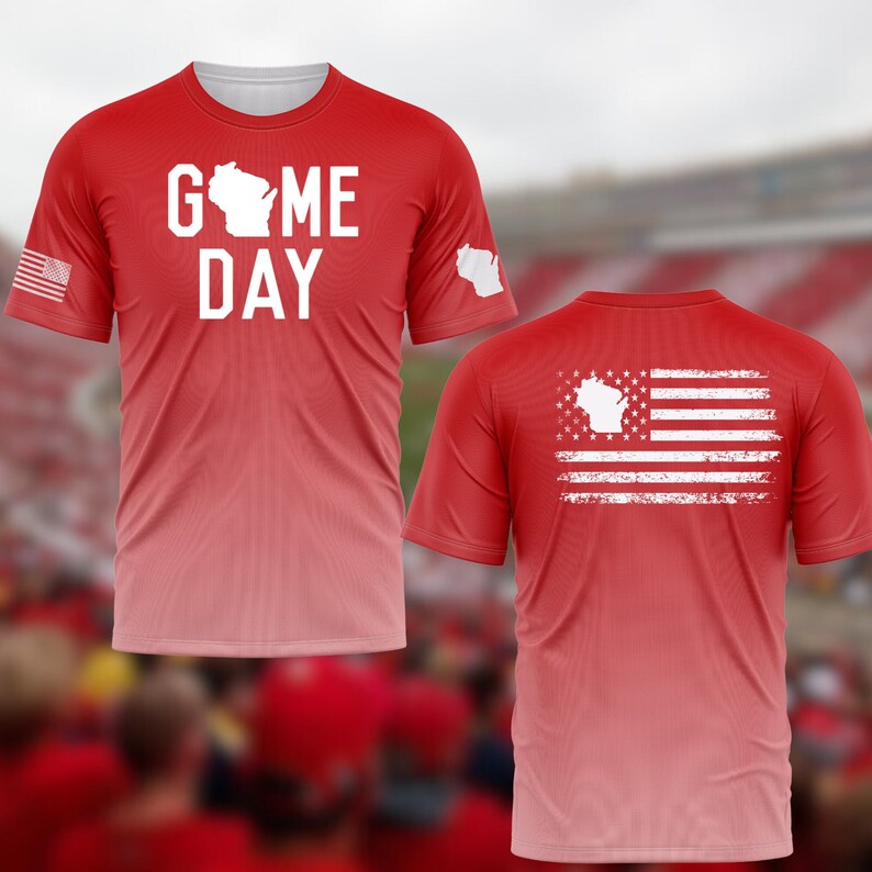 Wisconsin Football Shirt, Badgers Football Shirt, Dry Fit Wisconsin ...