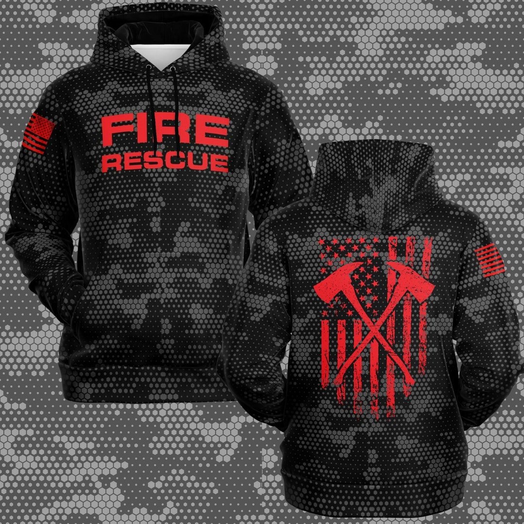 Firefighter Hoodie, Fire Rescue Hoodie, Volunteer Firefighter Hoodie ...