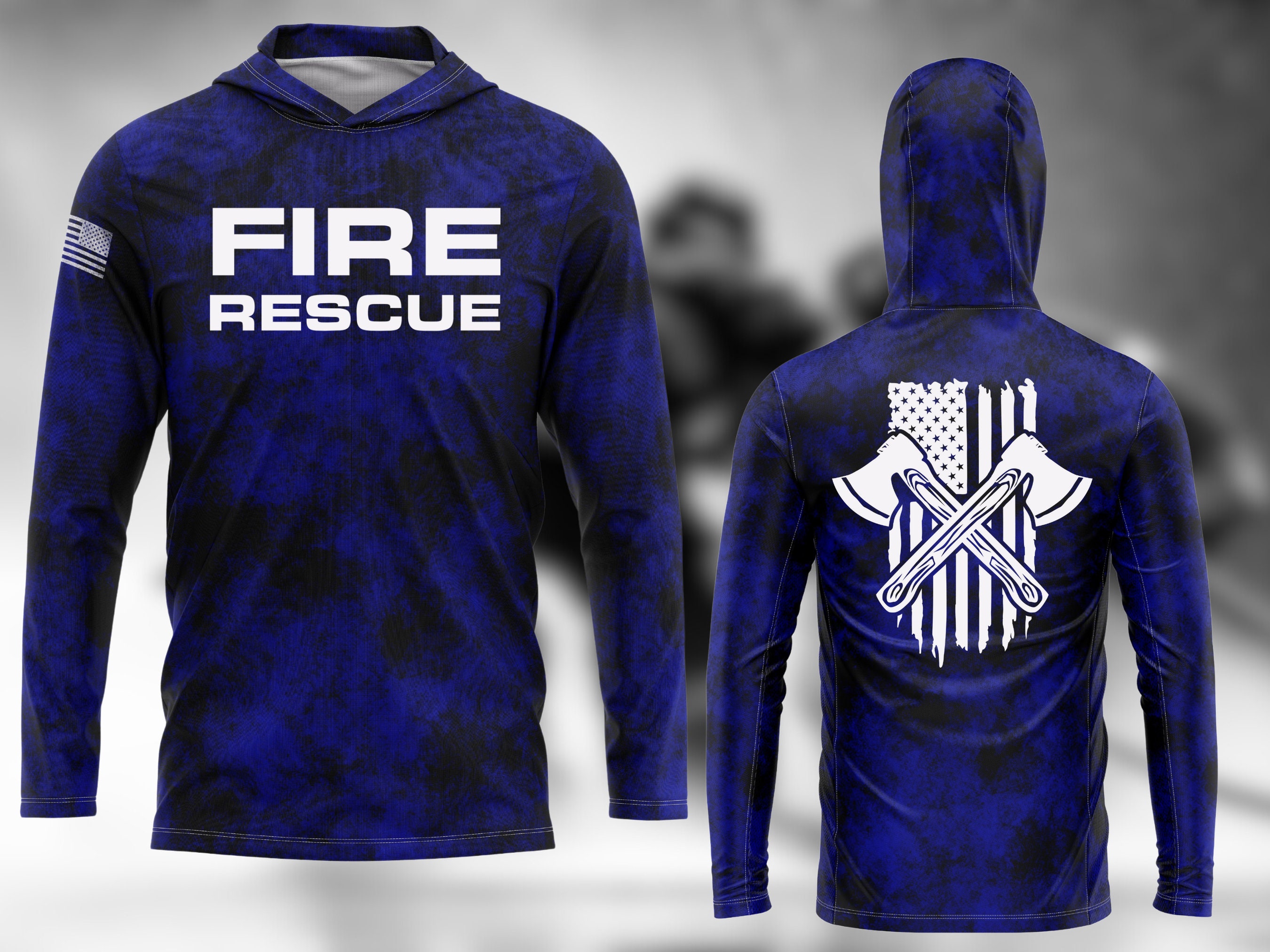 Fire Rescue Firefighter Performance Hoodie Volunteer Firemen First ...