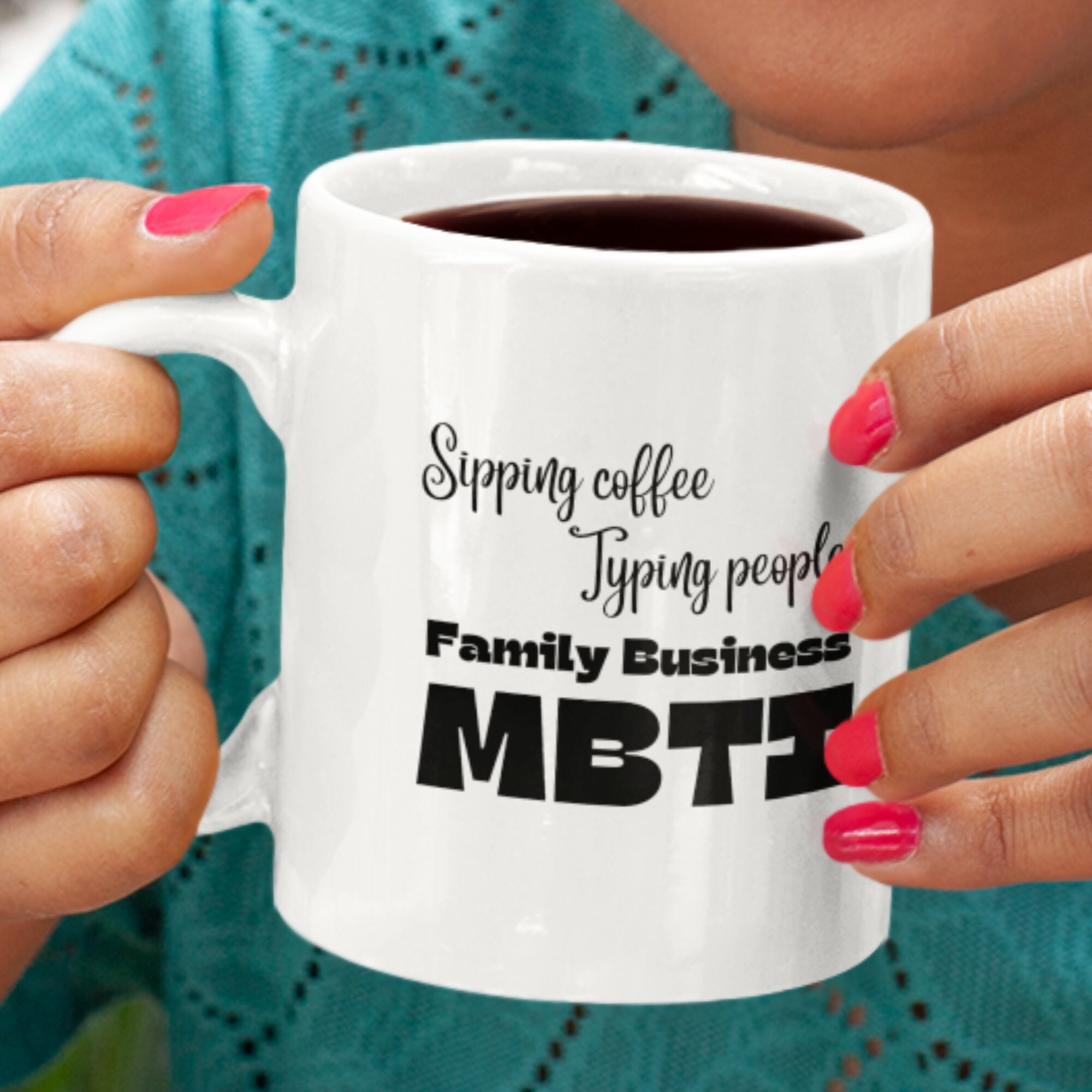 MBTI Myers Briggs Personality Type Sipping Coffee Typing People 16 ...