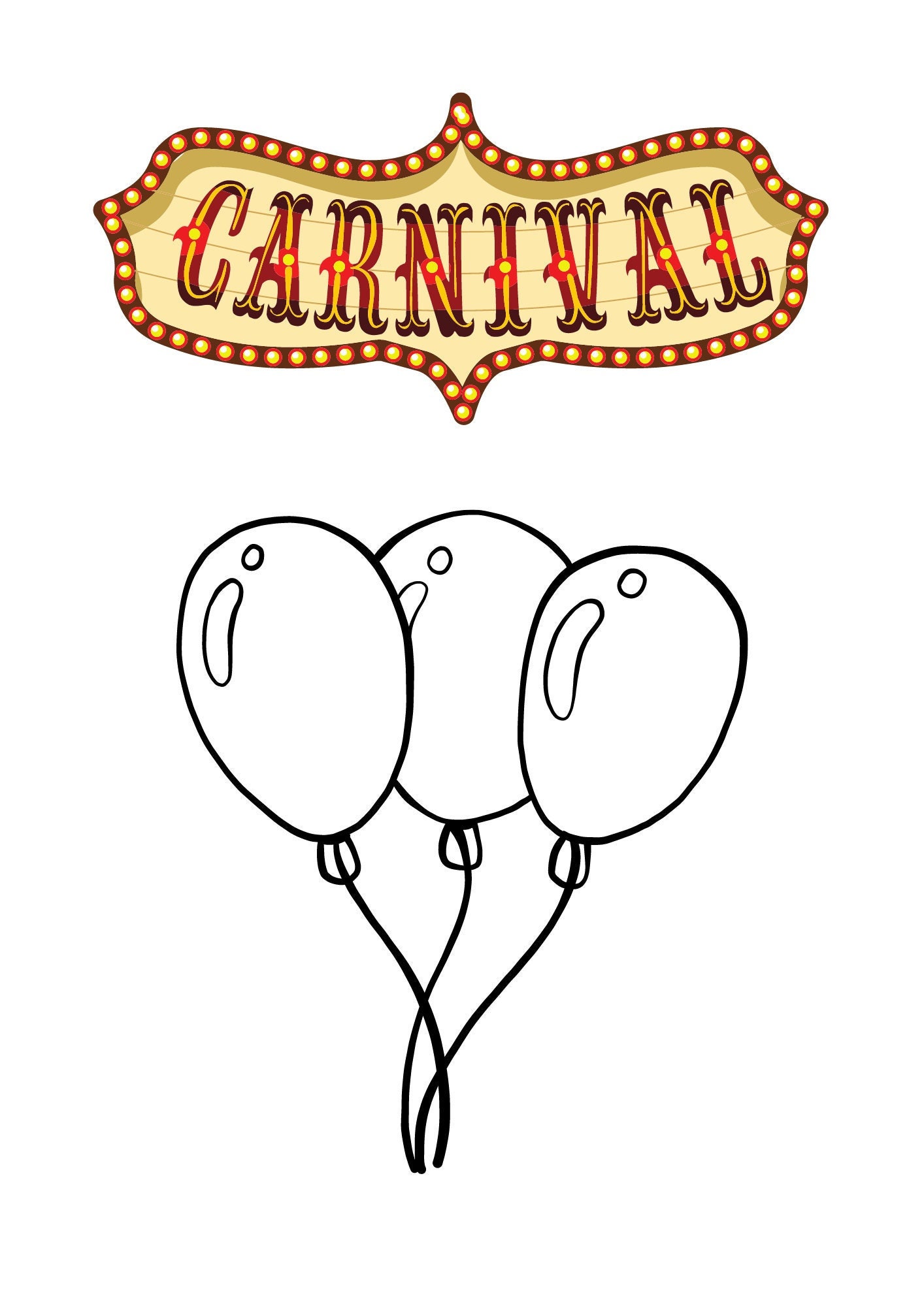 Carnival Coloring Pages, Cute Carnival Activity, Carnival Coloring ...
