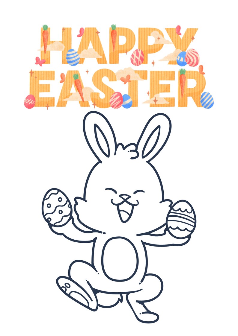 Easter Coloring Pages, Cute Easter Activity, Easter Coloring, Printable ...