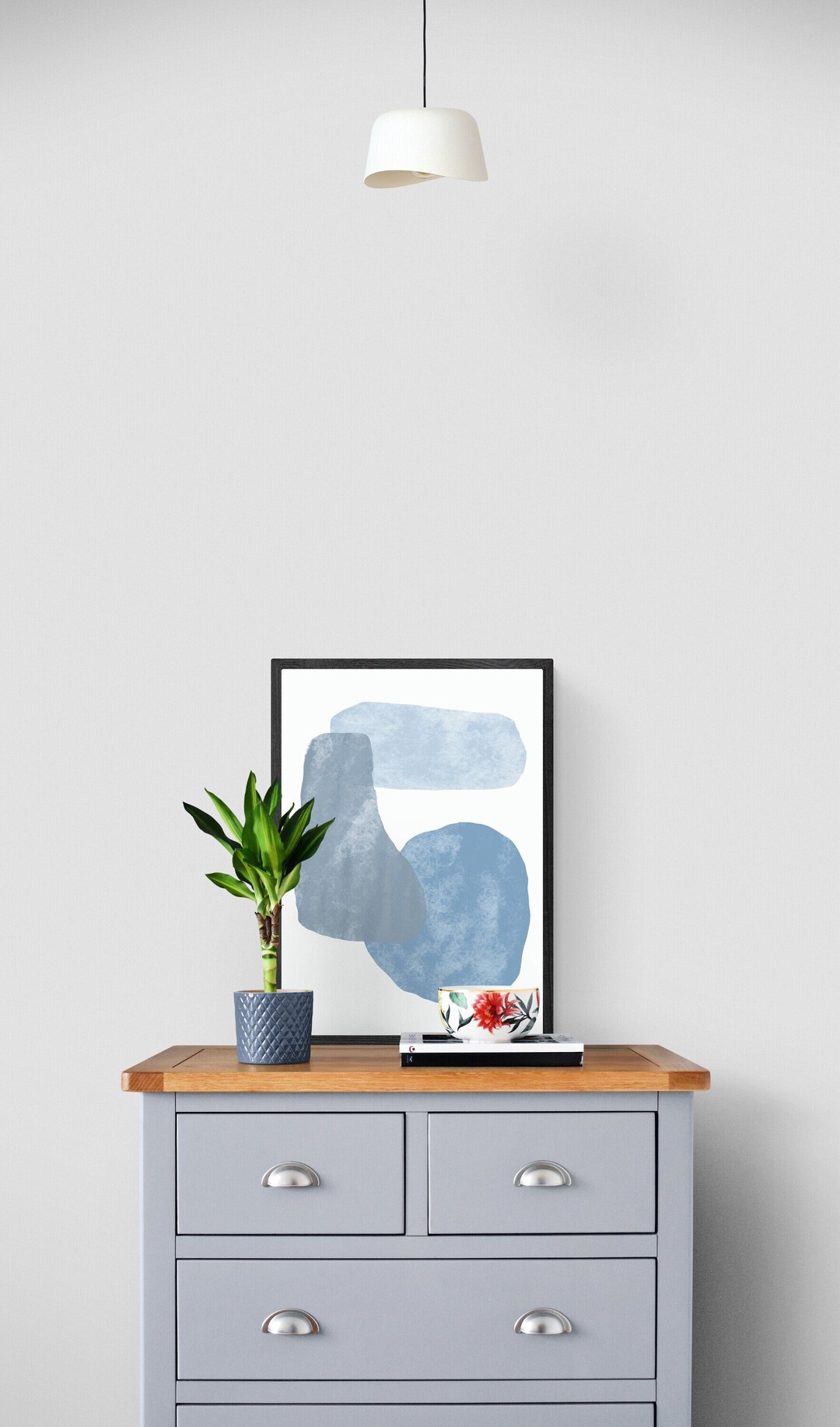 Stone Blue Minimalist Discreet Shapes Wall Decoration Digital - Etsy