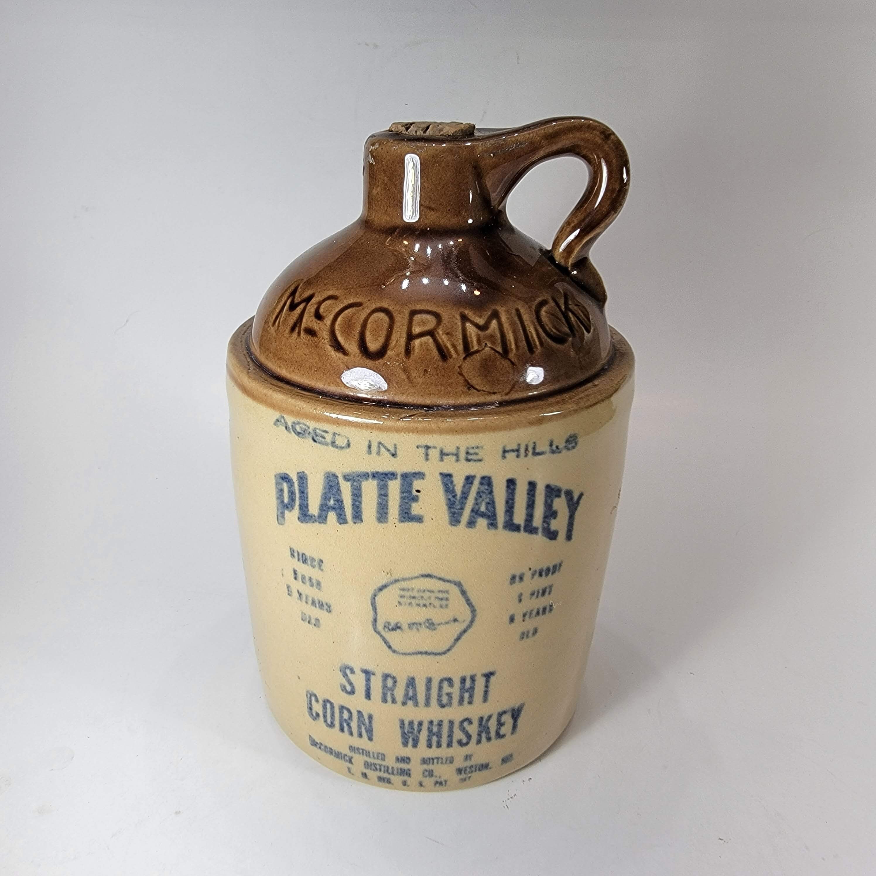 Vintage 1969 Mccormick Platte Valley Straight Corn Whiskey Jug - Etsy