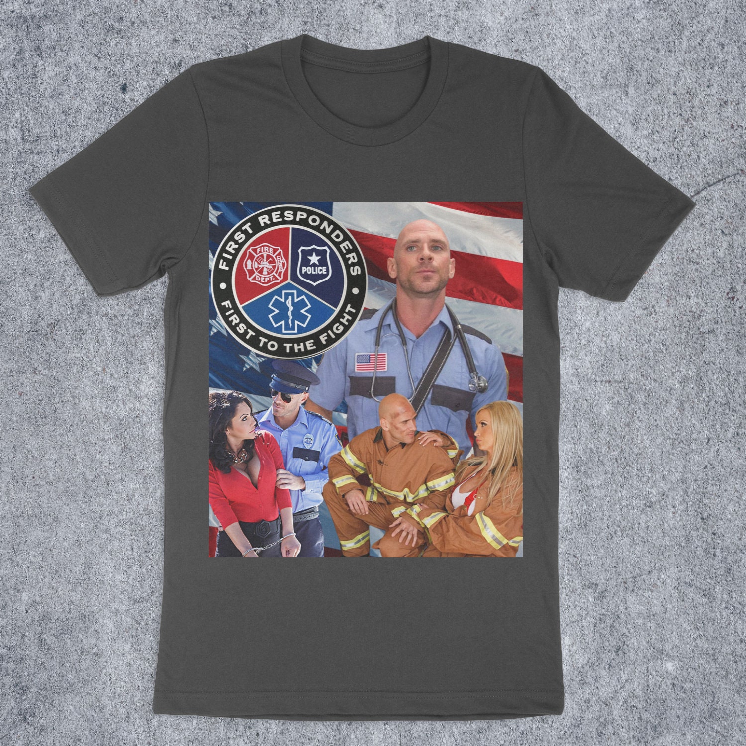 First Responders T-shirt | Johnny Sins | American Flag | EMT ...